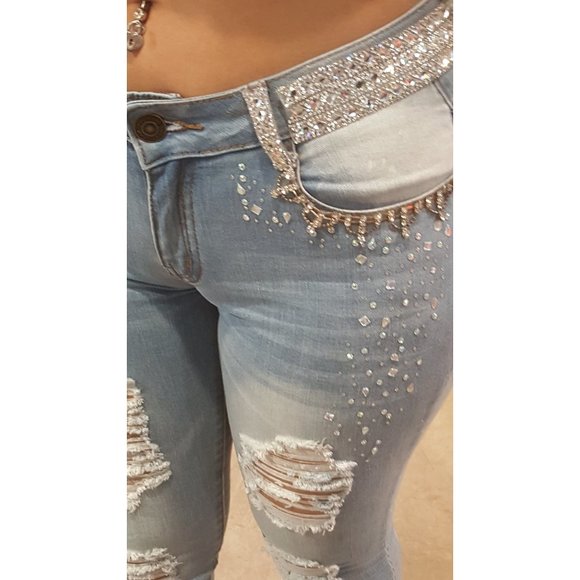 Sweet Look Premium Limited Edition | Jeans | Rhinestone Distressed ...